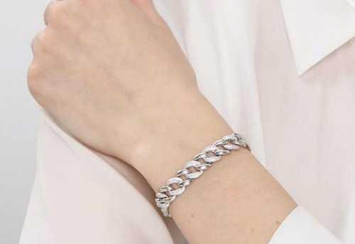 Серебряный браслет с фианитами, р.18
