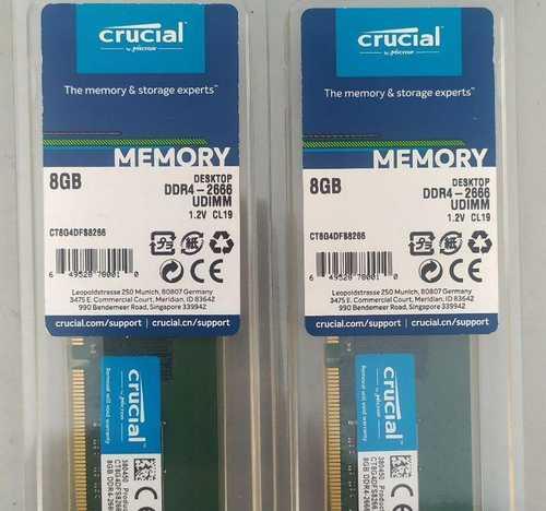 Оперативная память,ddr4 16gb 2666,crucial