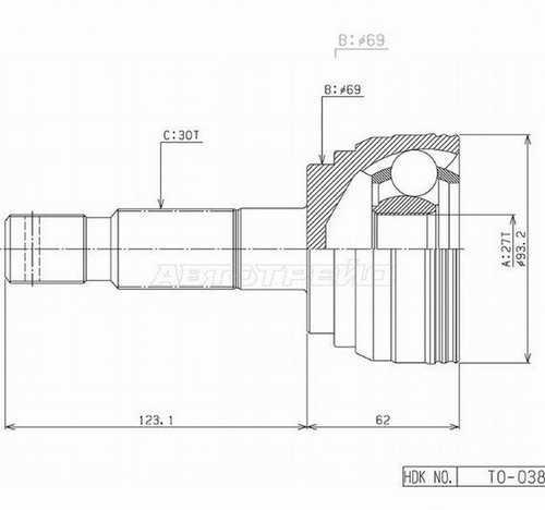 Шрус наружный, граната наружная toyota 4runner