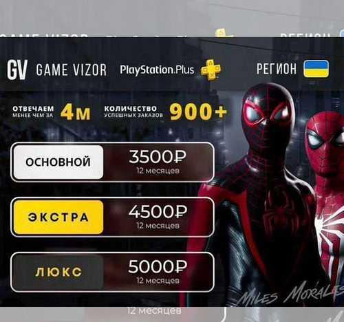 Подписка ps plus 12 месяцев украина