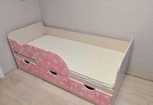 Детская кровать с матрасом 186 см *80см