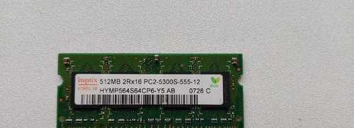 Оперативная память sodimm Hynix DDR2 512Mb PC5300