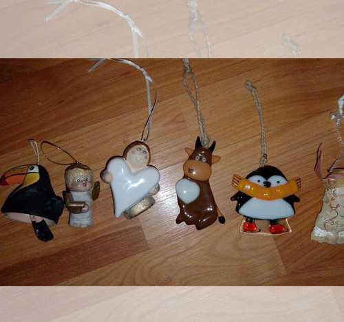 Фигурки из керамики и стекла новогодние