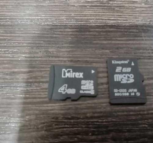 Карта памяти microsd 2/4gb