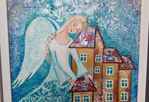 Картина "Домашний Ангел" акрил, холст 3030