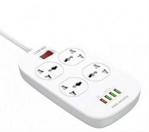 Фильтр сетевой 4 розетки сзу USB 4x LP4407Q 2m бел