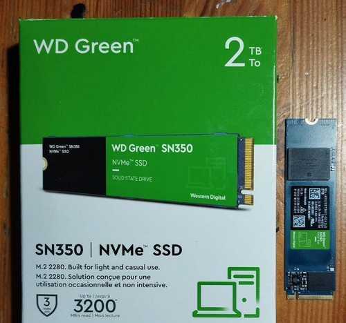 2000 гб M.2 NVMe накопитель WD Green SN350