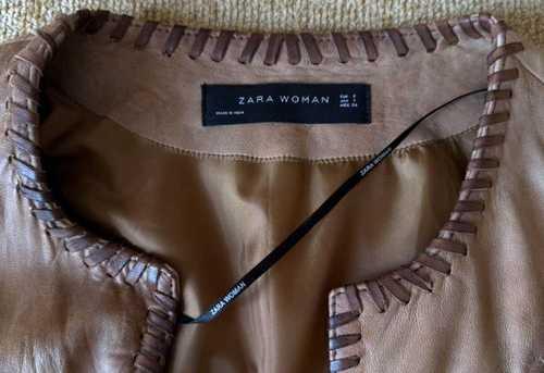 Куртка Zara женская кожаная S 40 42