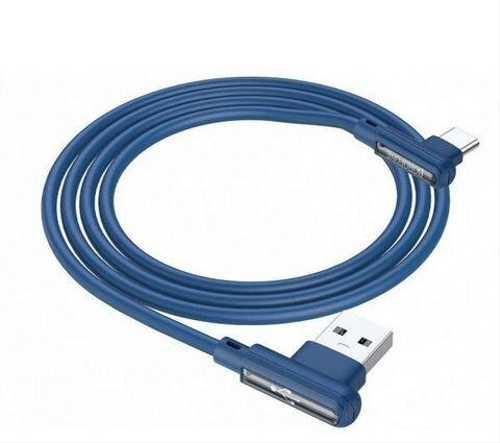 Кабель USB Type-C Borofone BX58 3A 1m угловой сини