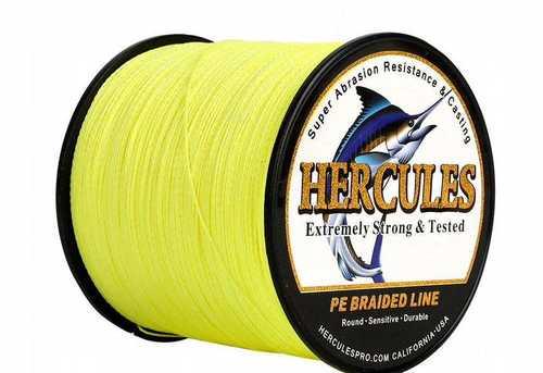 Плетеный шнур Hercules 4X Fluo Yellow 300м, D 0,55