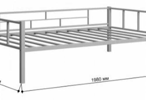 Кровать 120 металл белая