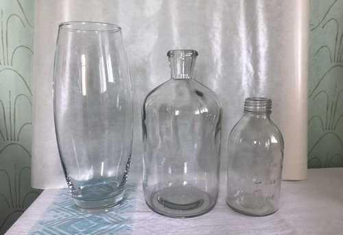 Бутыль ваза стекло
