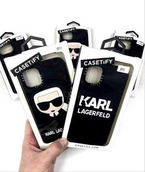 Чехол на iPhone 11 "Karl Lagerfeld" Копия