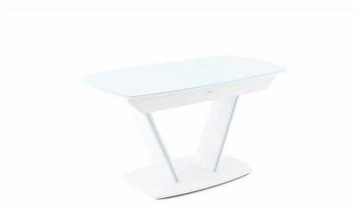 Раздвижной белый обеденный стол из мдф Дрезден