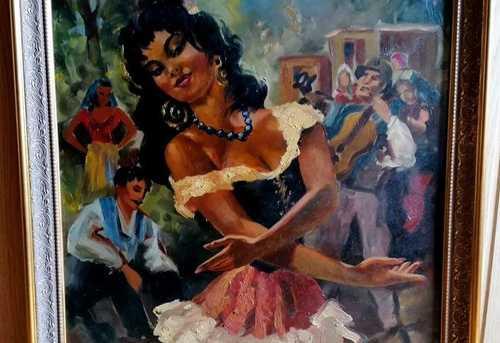 Картина. Танцующая цыганка. Европа. 50е годы