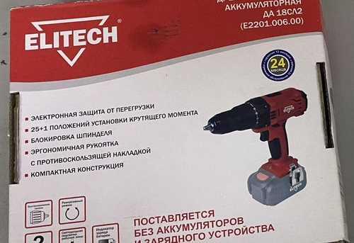 Аккумуляторная дрель Elitech да 18сл2