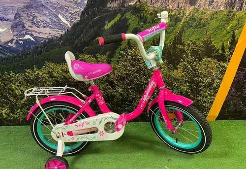 Детский розовый велосипед Maxxpro Sofia 14"