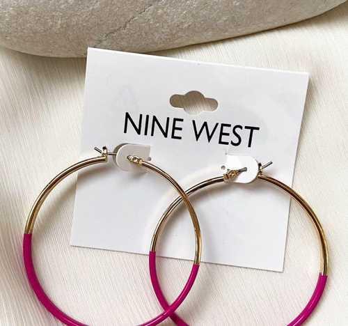 Новые серьги Nine West розовые кольца ориг