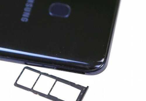Лоток симкарты Samsung A70 черный