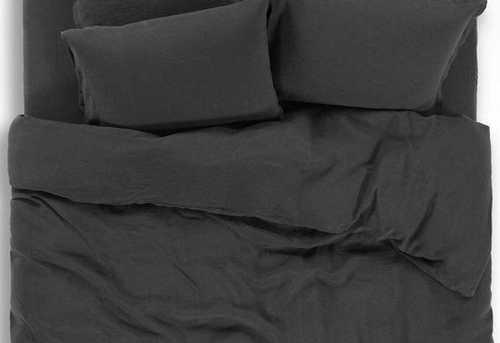 Новое постельное белье темно-серое двуспальное