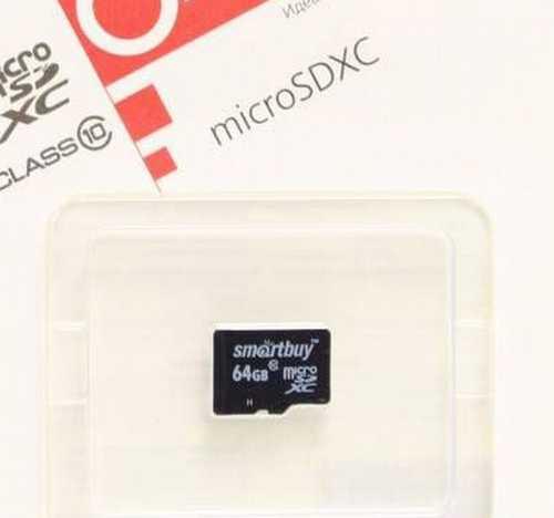 Карта памяти microSD 64GB class 10 (без адаптера)