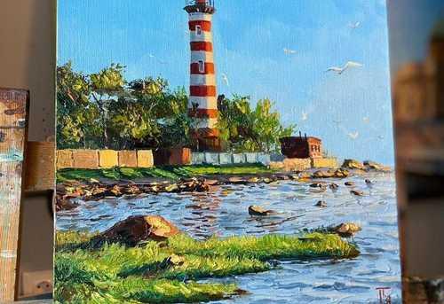 Картина виды петербурга маяк море