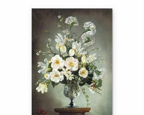Интерьерная картина "Белые цветы" 50х70 см