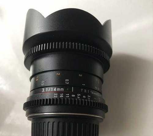 Объектив Samyang Cine 14 mm T 3.1 Canon