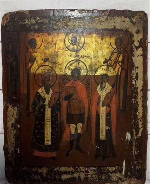 Икона старинная Св. Архангела Михаила со святыми