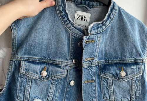 Джинсовая жилетка Zara XL