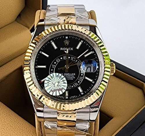 Часы мужские Rolex Sky dweller black gold