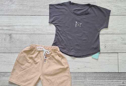 Новый Комплект 92-122 см мальчика футболка и шорты