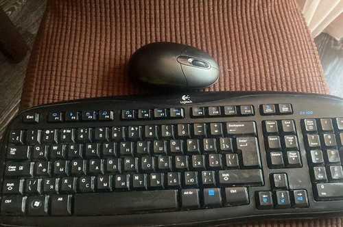Беспроводная клавиатура и мышь logitech EX 100