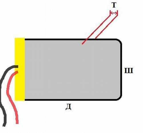 Аккумулятор литиево-ионный 40*70*110мм (3.7V, 3600