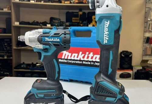 Аккумуляторная болгарка + гайковерт makita