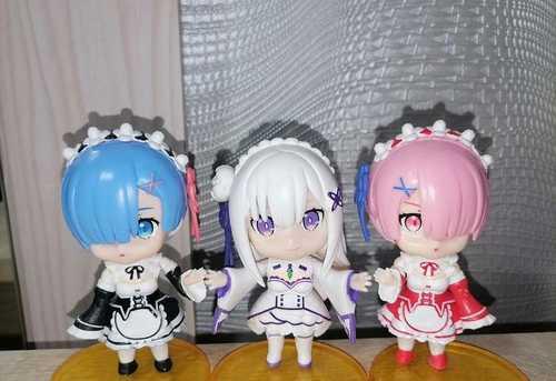 Аниме фигурки nendoroid Re:Zero: Рем, Рам, Эмилия