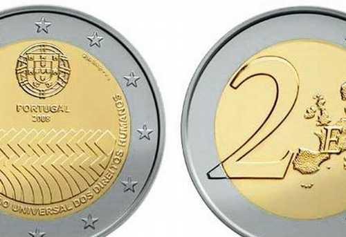 Монета Португалии. 2008. 60 лет Декларации прав че
