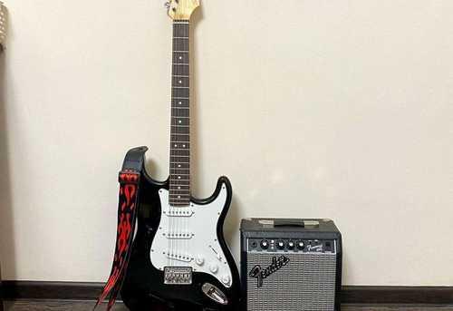 Электрогитара с комбиком Fender Squier Stratocaste