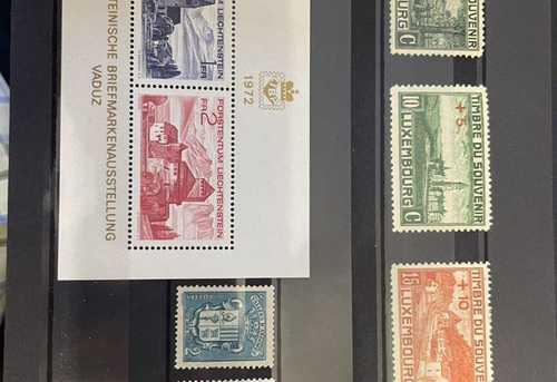 Люксембург Лихтенштейн Андорра 1921-72