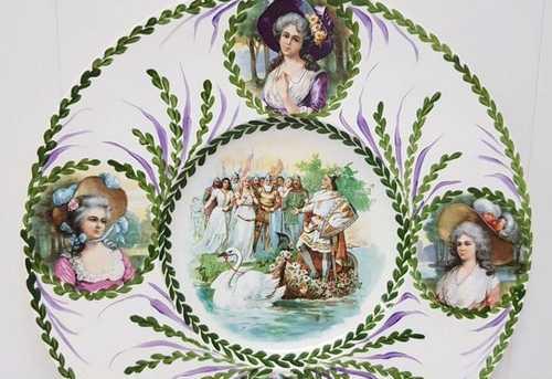 Тарелка настенная декоративная фарфор 19 век