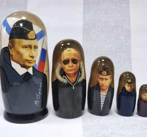 Матрешка 5 в 1, 18см Путин