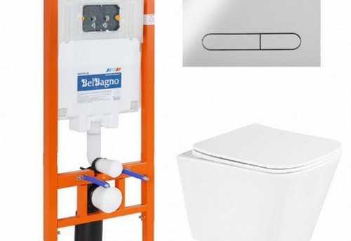 Унитаз с инсталляцией BelBagno с сиденьем и клавиш