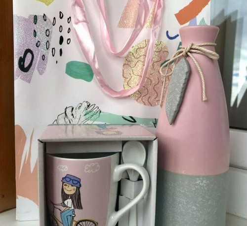 Подарочный набор для девочки (кружка + ваза)