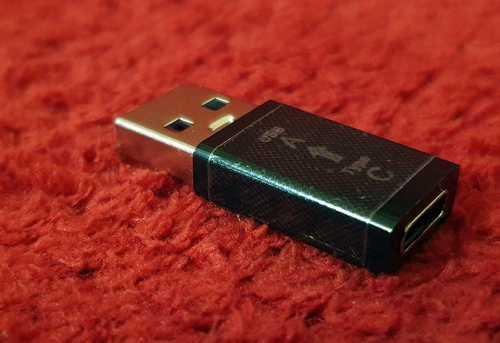 Переходник USB-C (Type-C) на USB чёрный