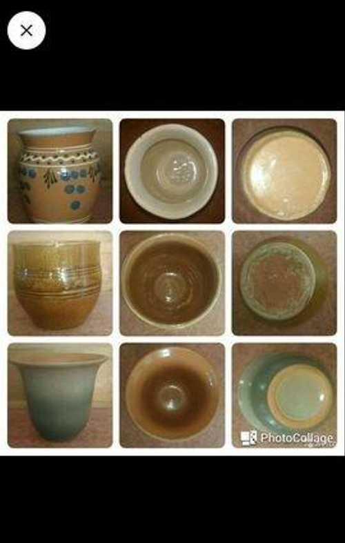 Глиняный/Керамический горшок, ваза