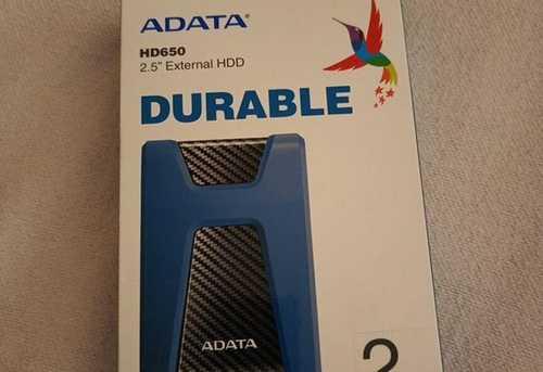 Внешний жесткий диск adata 2Tb синий (новый)