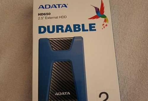 Внешний жесткий диск adata 2Tb синий (новый)