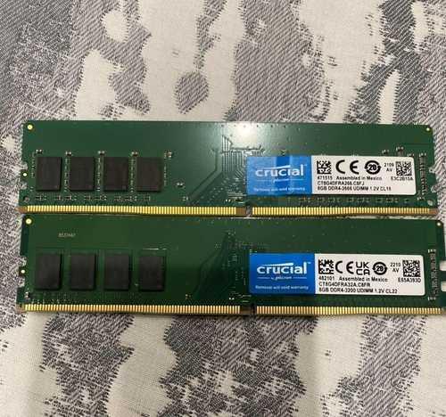 Оперативная память crucial ddr4 16gb 2666 и 3200