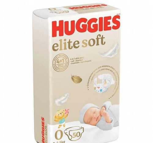 Подгузники huggies elite soft 0