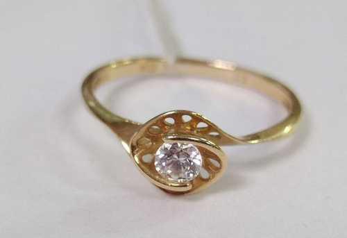Золотое кольцо с фианитом (12240)